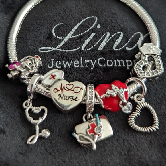 Linx | Jewelry | Linx Snake Chain Bracelet With Nurse Themed Charms ...
